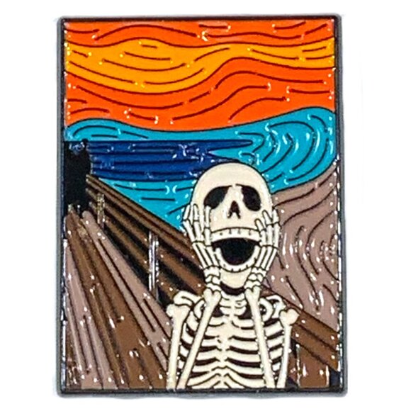 Jewelry | Skeleton The Scream Art Enamel Pin Brooch Munch Inspired Goth ...
